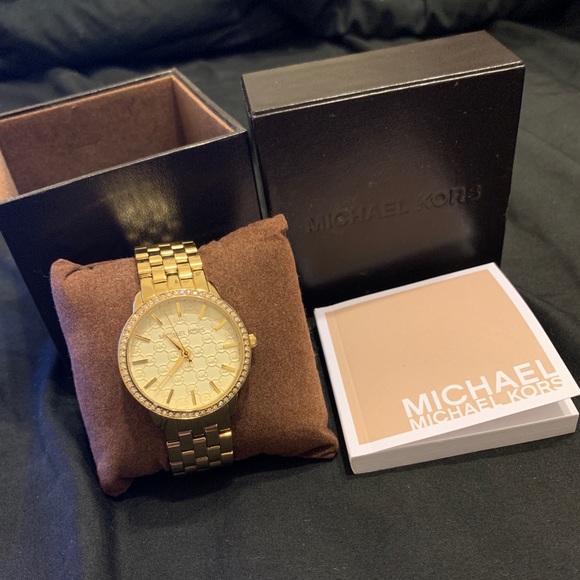 MICHAEL Michael Kors | Accessories | Michael Kors Gold Tone Monogram ...